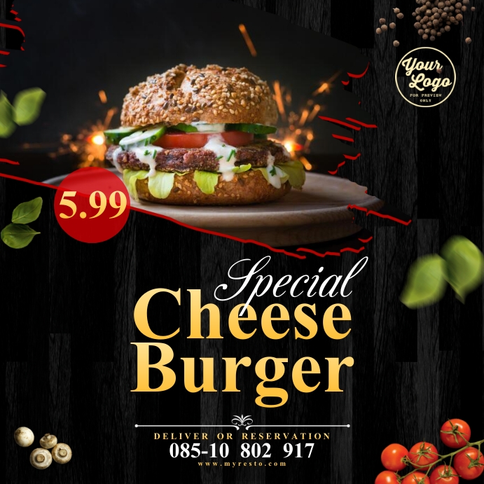 Burger Special Promo For Social Media Template | PosterMyWall