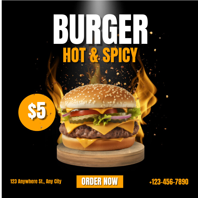 Plantilla de Burger Spicy Menu | PosterMyWall