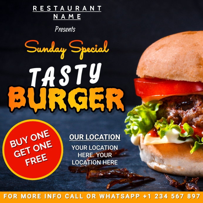 Burger Sunday Template | PosterMyWall