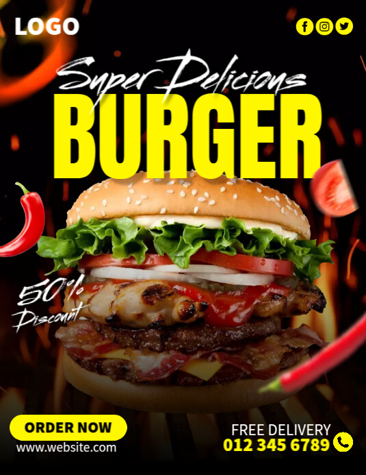 Copy of Burger Template Ads | PosterMyWall