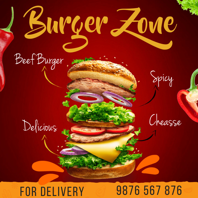 Burger template | PosterMyWall