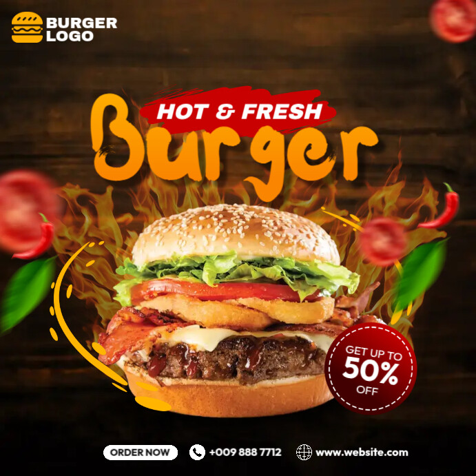 Burger Template | PosterMyWall