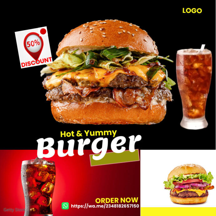 Burger template Design | PosterMyWall