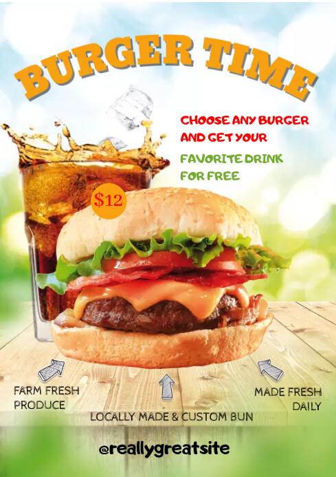 Burger Time Template | PosterMyWall