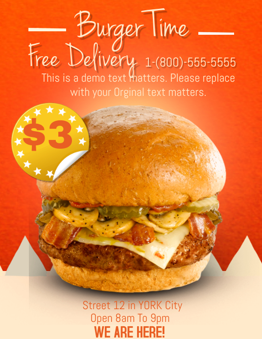 Burger Time Template | PosterMyWall