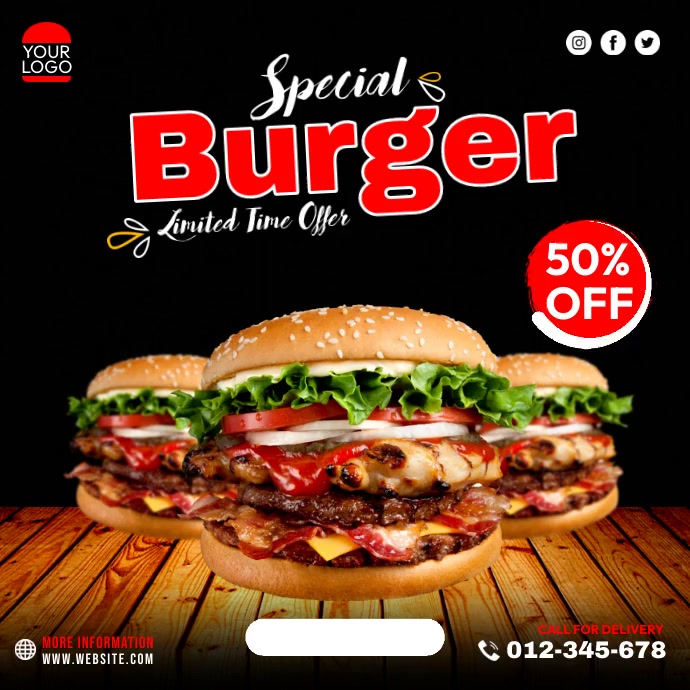 Burger Video Ads Template | PosterMyWall