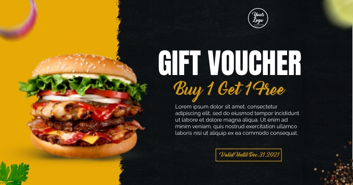 Burger Voucher Template | PosterMyWall