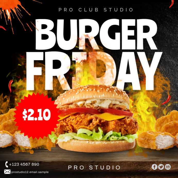 Plantilla de burgerfriday.a | PosterMyWall