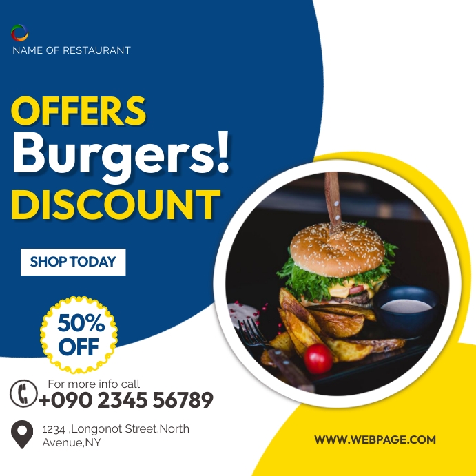 BURGERS DISCOUNT FLYER Template | PosterMyWall