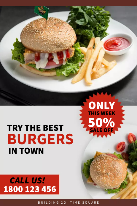 Burgers shop poster flyer Template | PosterMyWall