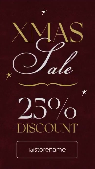 Burgundy Typographic Luxury Christmas Retail Sale Design Instagram ...