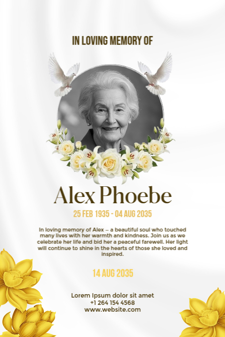 Burial flyer | Burial poster | Funeral flyer | Funeral poster Template ...