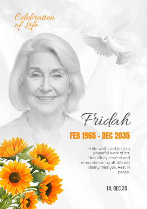 Burial flyer | Burial poster | Funeral flyer | Funeral poster Template ...