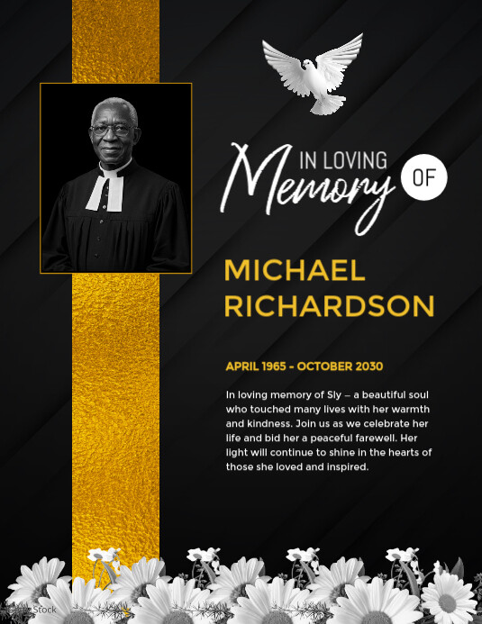 Burial flyer | Burial poster | Funeral flyer | Burial template ...