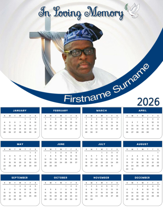 Burial Remembrance Calendar template | PosterMyWall