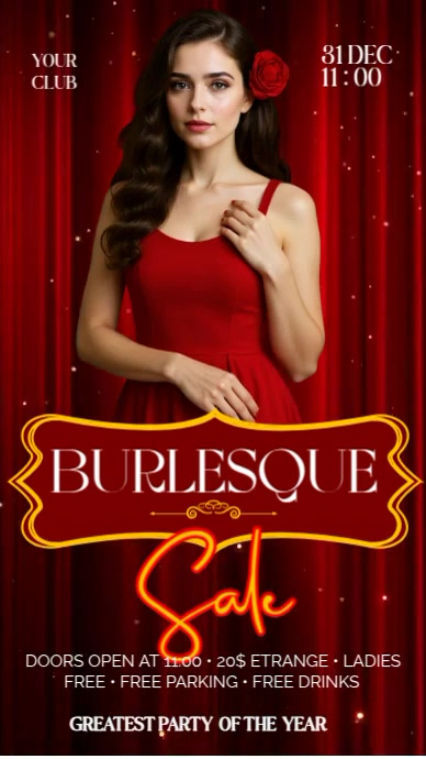 BURLESQUE show Template | PosterMyWall