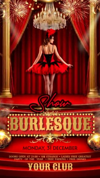 Burlesque Show Digital Display (9:16) Template | PosterMyWall