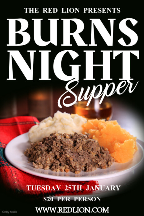 Burn's Night Bar Promotion Poster Template | PosterMyWall