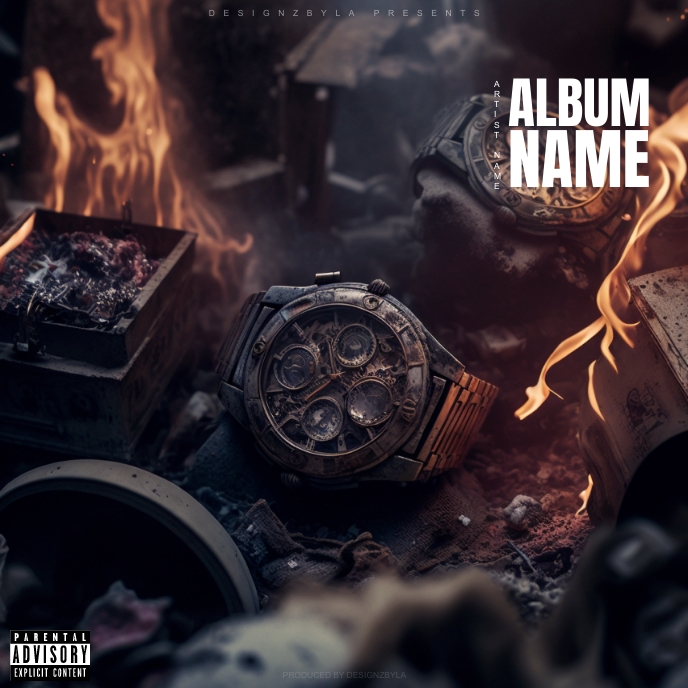 Plantilla de Burned Watches Album Cover Design mixtape tem | PosterMyWall