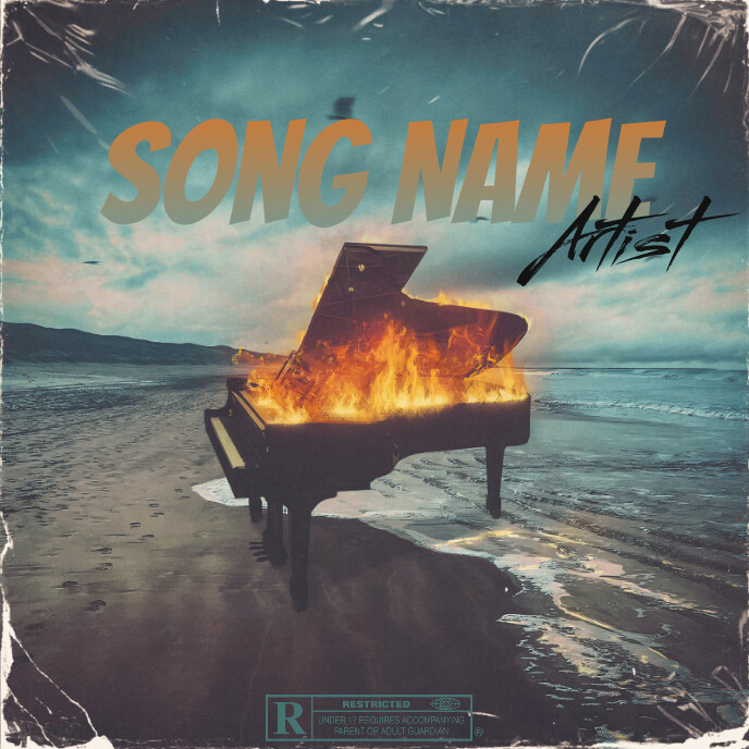 Burning Piano Album Cover Template | PosterMyWall