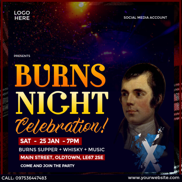 Burns Night Celebration Template | PosterMyWall