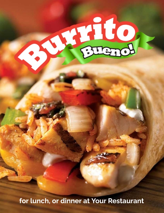Burrito 8 1/2X11 Template | PosterMyWall