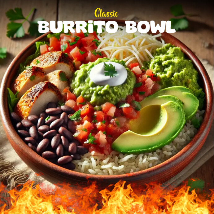 Copy of Burrito Bowl Instagram Ad Poster | PosterMyWall