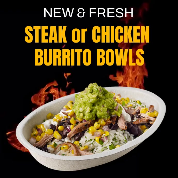 Burrito Bowl Steak Chicken Promotion Ad Template | PosterMyWall