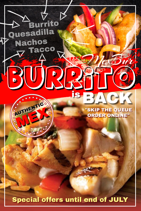 burrito Template | PosterMyWall