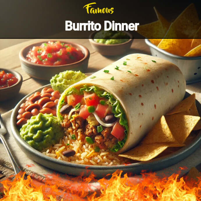 Burrito Dinner Mexican Burritos Template | PosterMyWall