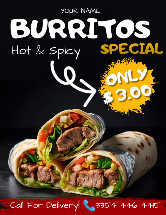 BURRITOS Template | PosterMyWall