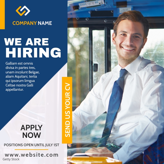 Copy of bus driver hiring instagram post template des | PosterMyWall