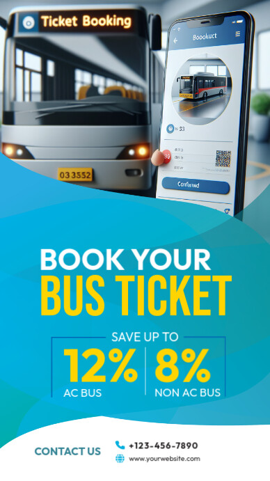 Copy of Bus Ticket Ad Template | PosterMyWall
