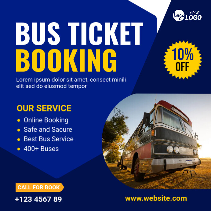 Copy of Bus Ticket Booking Ad Design | PosterMyWall