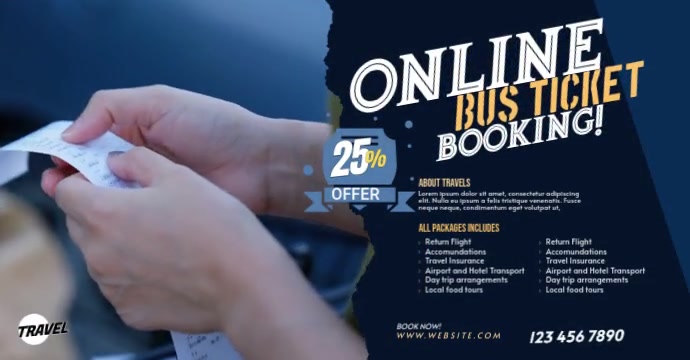 Bus ticket Facebook Group Cover Template | PosterMyWall