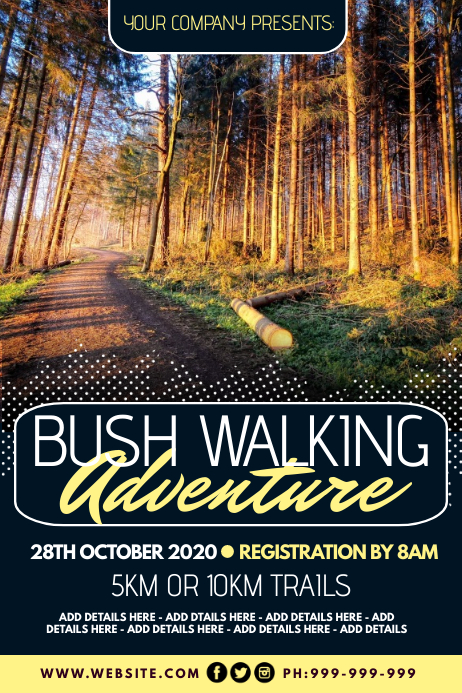 Bush Walking Adventure Poster Template | PosterMyWall