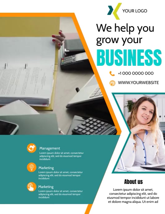 Szablonu Ulotki Firmy Biznesowej I Zarządzającej | PosterMyWall