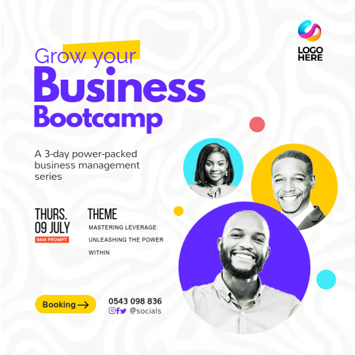 Business Bootcamp Event Social Media Design Template | PosterMyWall