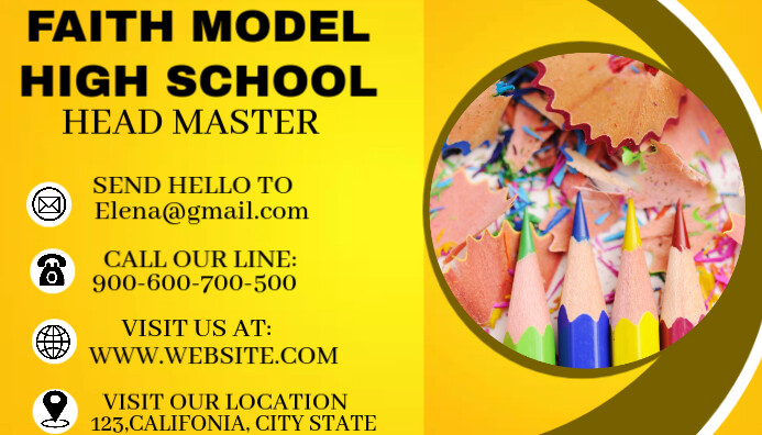 Business card for school design template | PosterMyWall