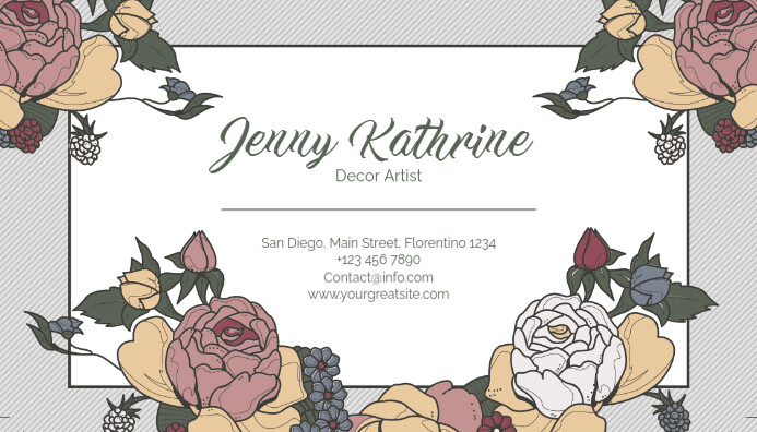 Business Cards Floral (backside) Template | PosterMyWall