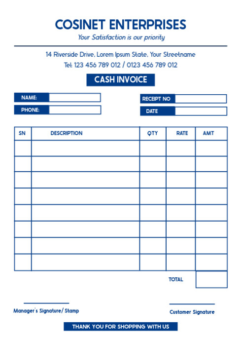 Copy of Business Cash Sales Invoice | PosterMyWall
