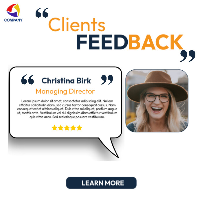 Business client feedback template | PosterMyWall