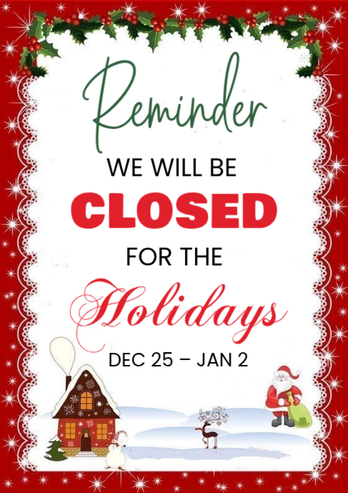 Business Closed Notice Template | PosterMyWall