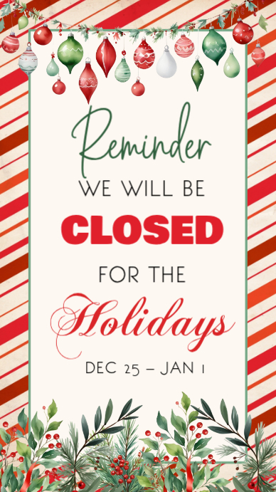 Business Closed Notice Template | PosterMyWall