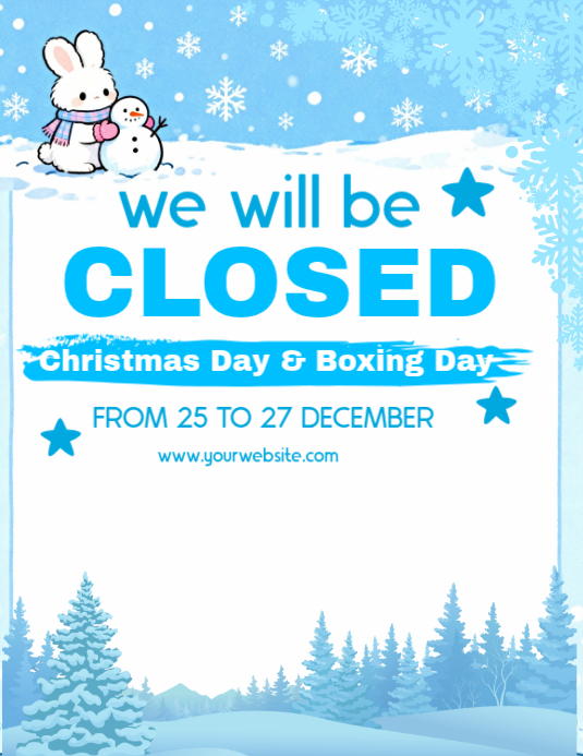 business closing dates template | PosterMyWall