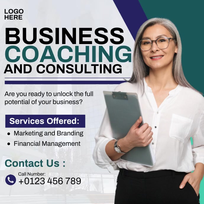 Business Coaching & Consulting Template | PosterMyWall