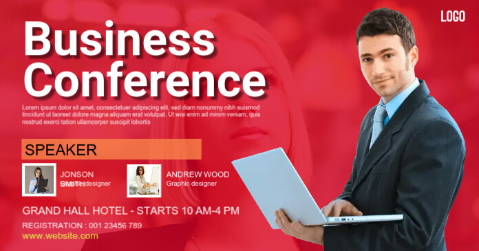 Business Conference Facebook cover Template | PosterMyWall