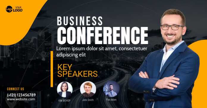 Business Conference Facebook Share Image Template | PosterMyWall