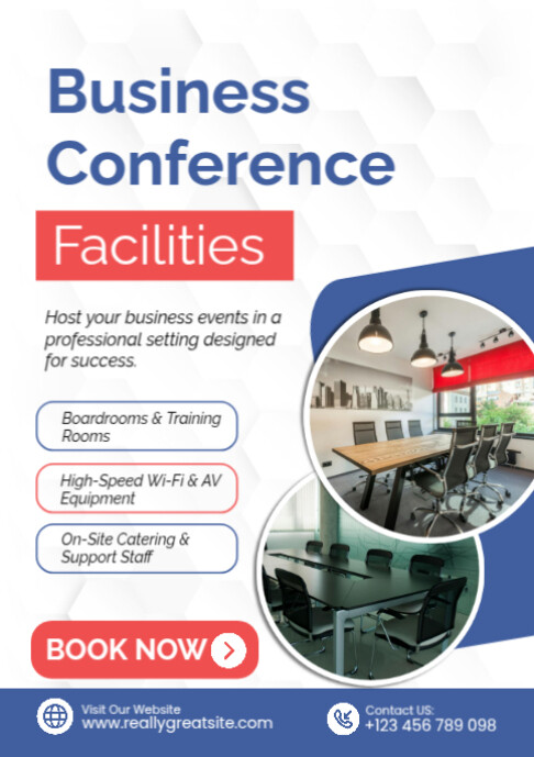 Copy of Business Conference Facilities Poster Template – Event Venue ...