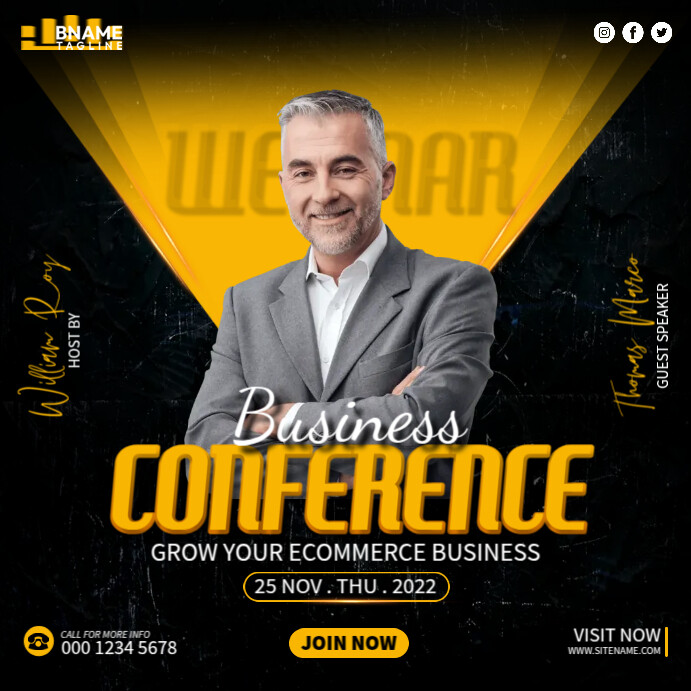 Business Conference Instagram Ads Template | PosterMyWall
